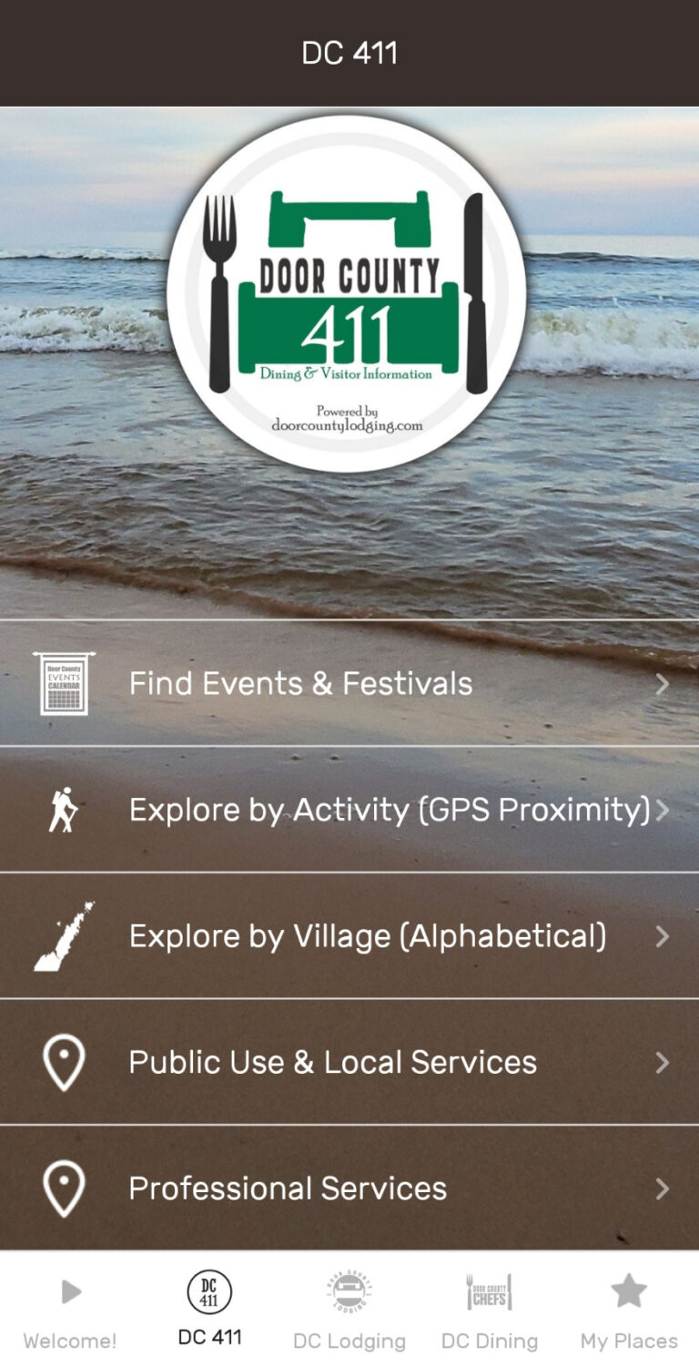 DOOR COUNTY 411 APP NEWS: User-Friendly Layout Update Available NOW ...